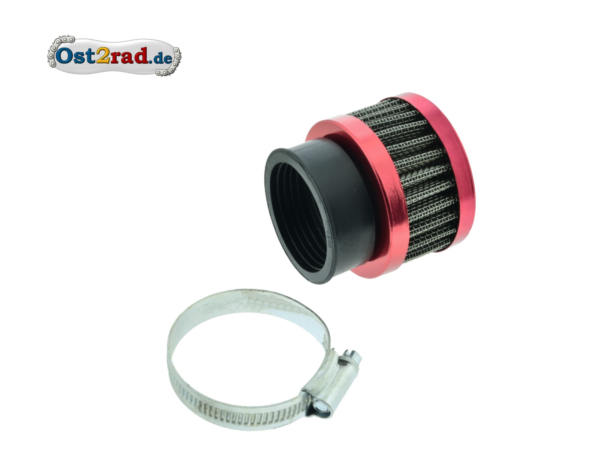 Sportluftfilter ROT 40 42mm flach Restposten